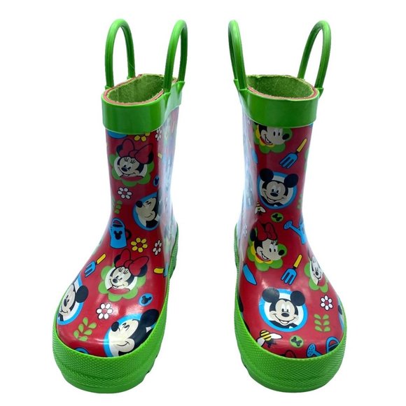 Disney | Shoes | Disney Mickey X Minnie Kid Size 56 Red Green Pull On ...